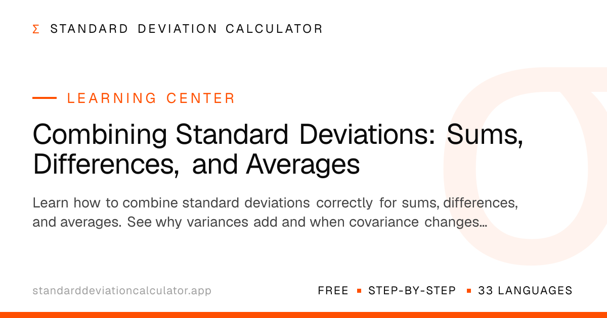 Combining Standard Deviations: Sums, Differences, and Averages ...