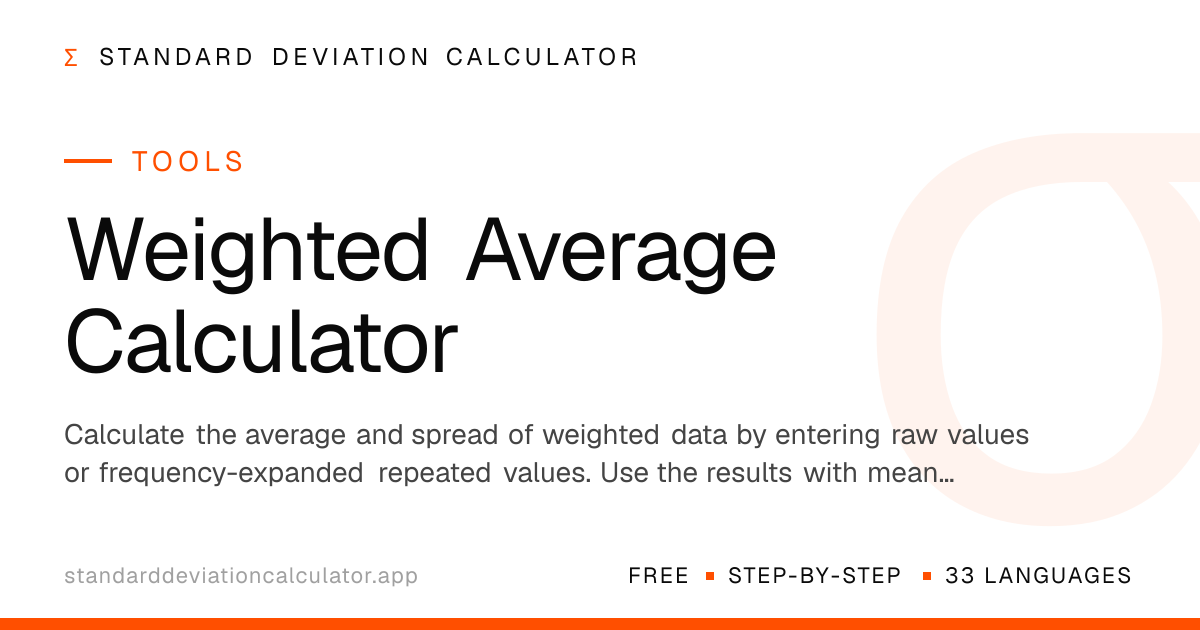 Weighted Average Calculator | Standard Deviation Calculator
