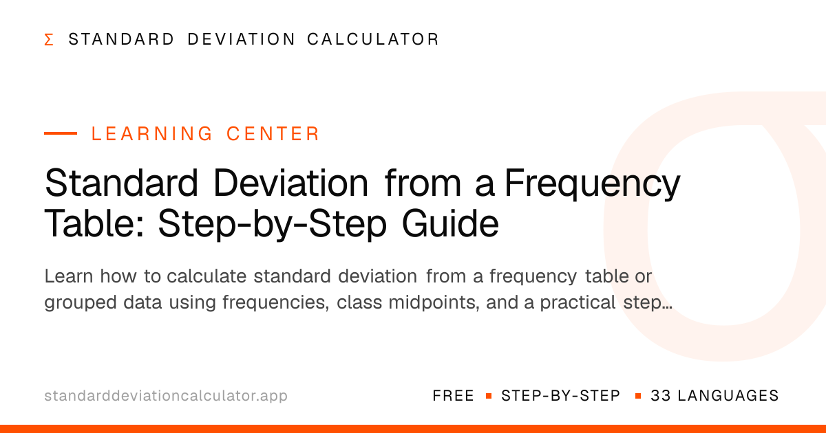 Standard Deviation from a Frequency Table: Step-by-Step Guide ...