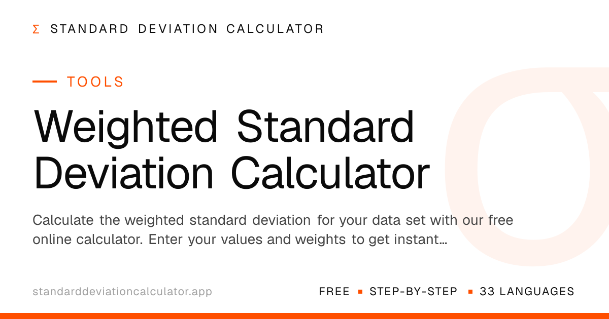 Gewogen Standaarddeviatie Calculator | Standard Deviation Calculator