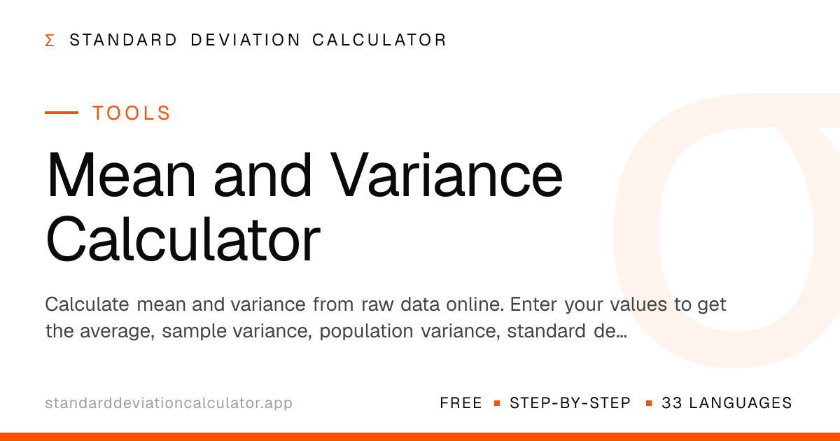 Mean and Variance Calculator | Standard Deviation Calculator