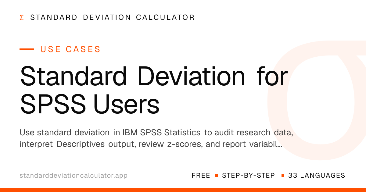 Standard Deviation for SPSS Users - Descriptives Workflow | Standard ...