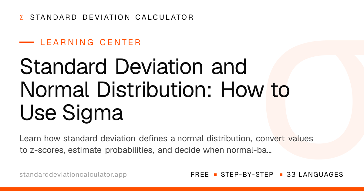 Standard Deviation and Normal Distribution: How to Use Sigma | Standard ...